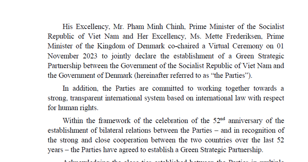 Joint Statement on a Green Strategic Partnership between The Government ...